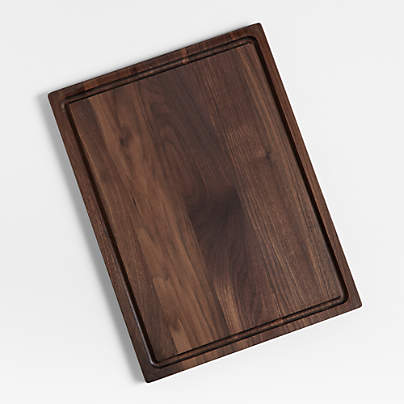 Crate & Barrel Reversible Walnut Cutting Board/Serving Board with Meat ...