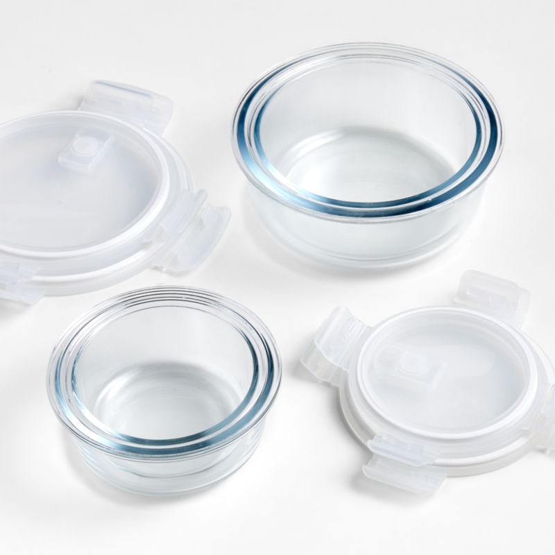 Crate & Barrel 8-Piece Round Glass Storage Set + Reviews | Crate & Barrel