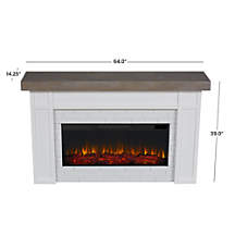 Cravenhall White and Brown Wood Electric Fireplace | Crate & Barrel