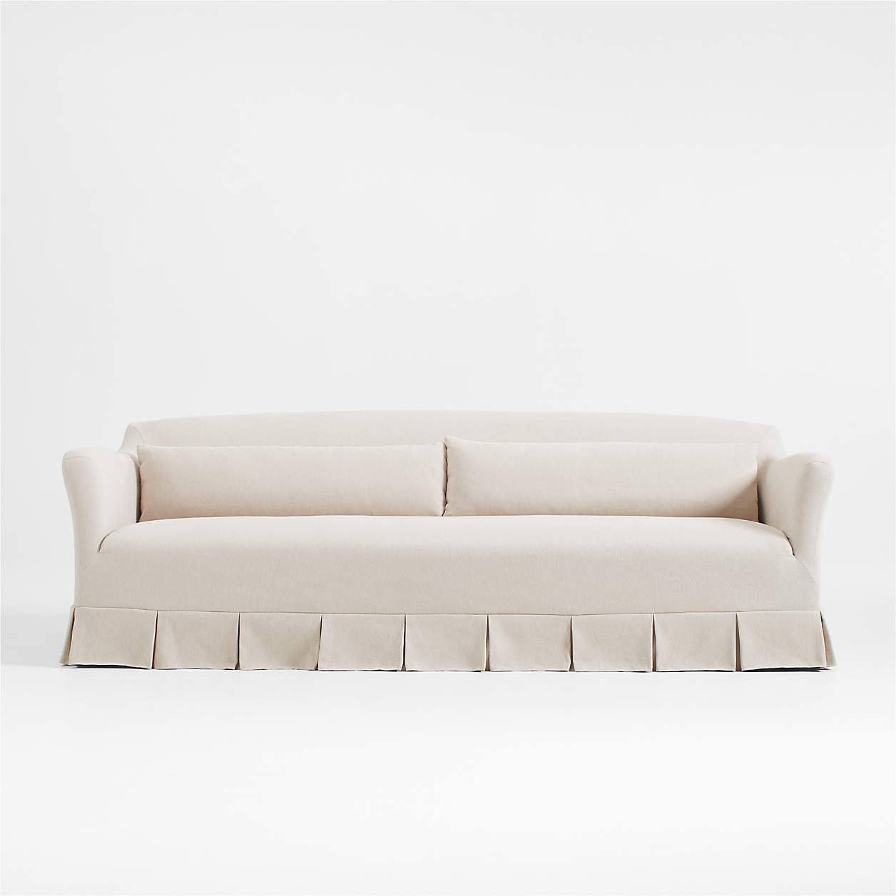 Crawford 90" Slipcovered Sofa with Box-Pleated Skirt by Jake Arnold ...