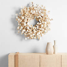 Faux Cream Lunaria Wreath + Reviews | Crate & Barrel