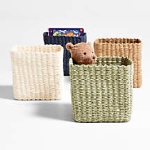 Croft Olive Green Handwoven Storage Bin | Crate & Kids