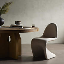 Curva Cream Upholstered Dining Chair | Crate & Barrel