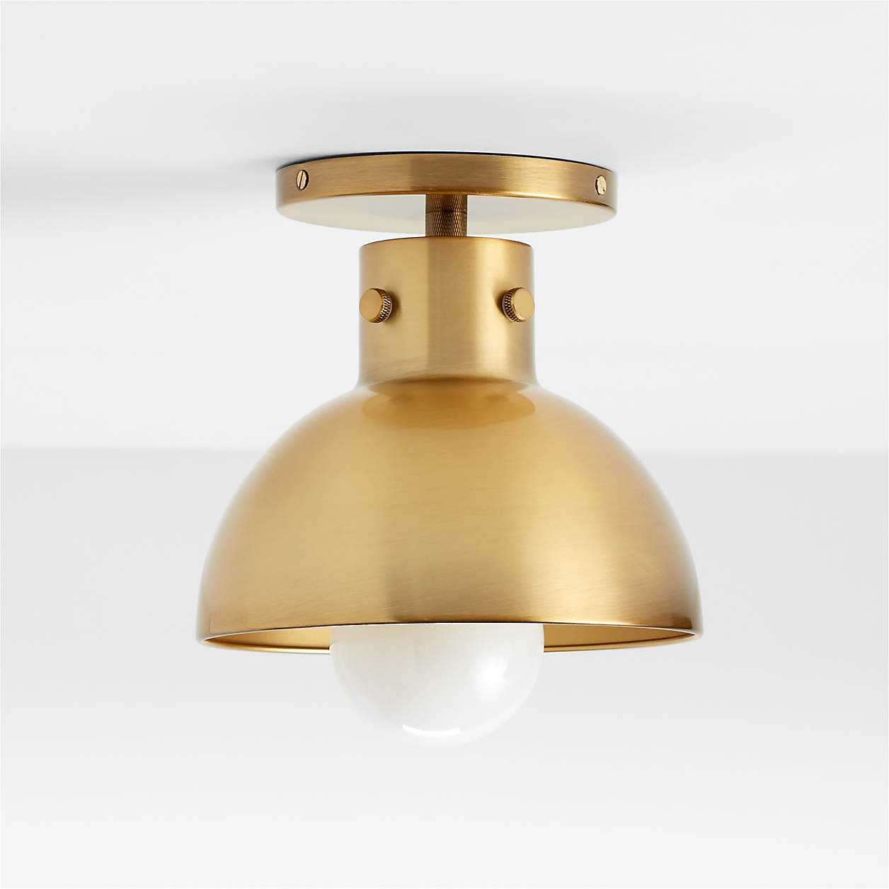 Dakota Brass Flush Mount Light with Small Brass Dome + Reviews | Crate ...