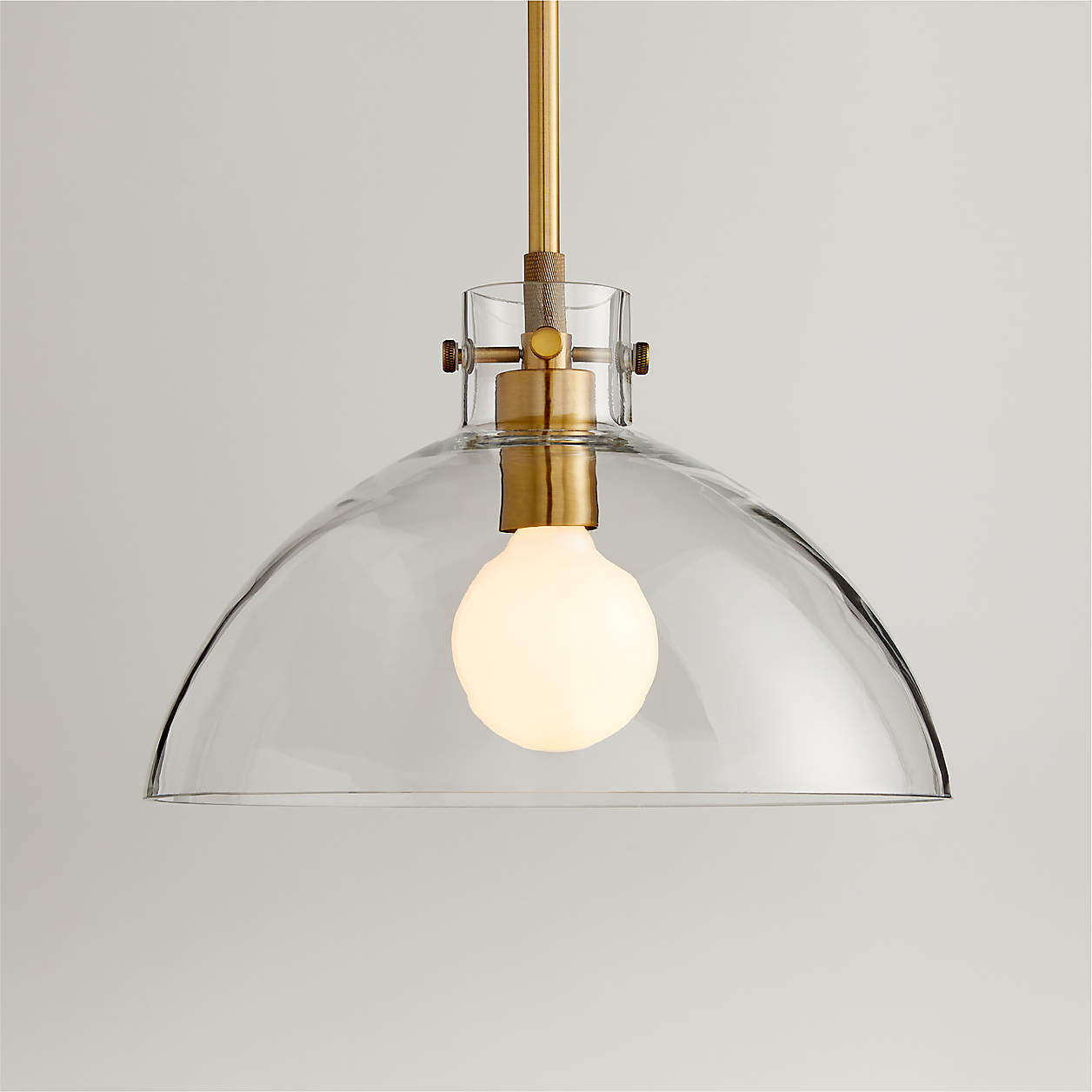 Dakota Brass Pendant Light with Large Clear Glass Dome + Reviews ...