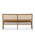Dalton Faux Leather and Cane Dining Bench | Crate & Barrel