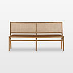 Dalton Faux Leather and Cane Dining Bench | Crate & Barrel