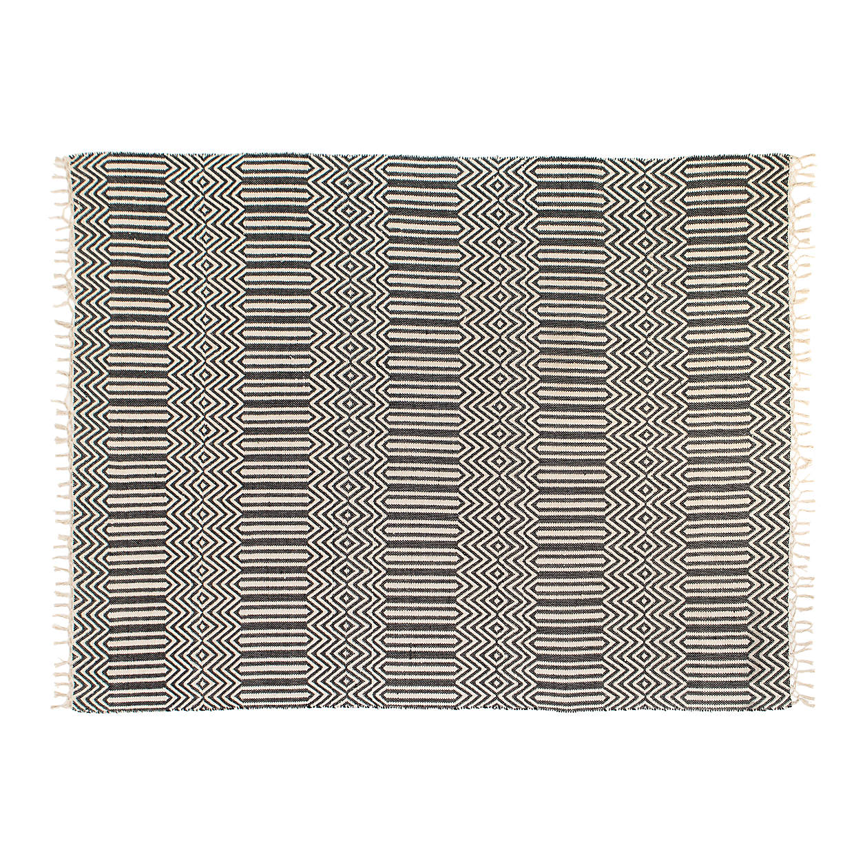 Dara Black Cotton Woven Rug 8'x10' | Crate & Barrel