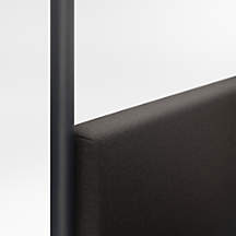 Dearborn Black Four Poster King Bed Frame with Upholstered Headboard ...