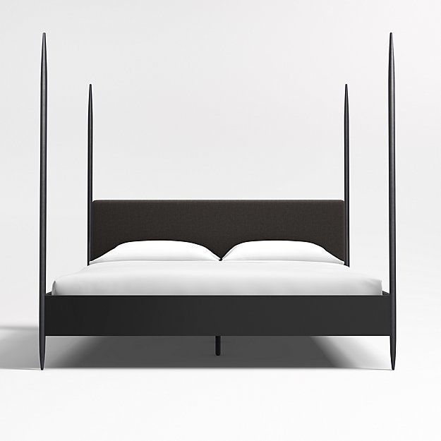 Dearborn Black Four Poster King Bed Frame with Upholstered Headboard Reviews Crate Barrel Canada
