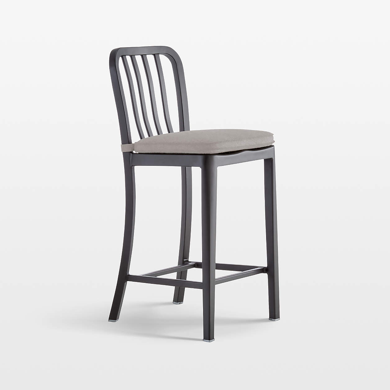 Delta Matte Black Counter Stool with Alloy Grey Cushion + Reviews ...