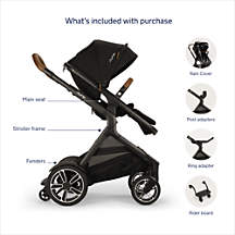 Nuna DEMI next Light Brown Hazelwood Baby Stroller with Ride-Along ...