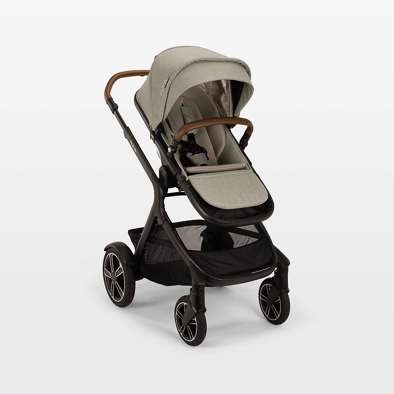 Nuna DEMI next Light Brown Hazelwood Baby Stroller with Ride-Along ...