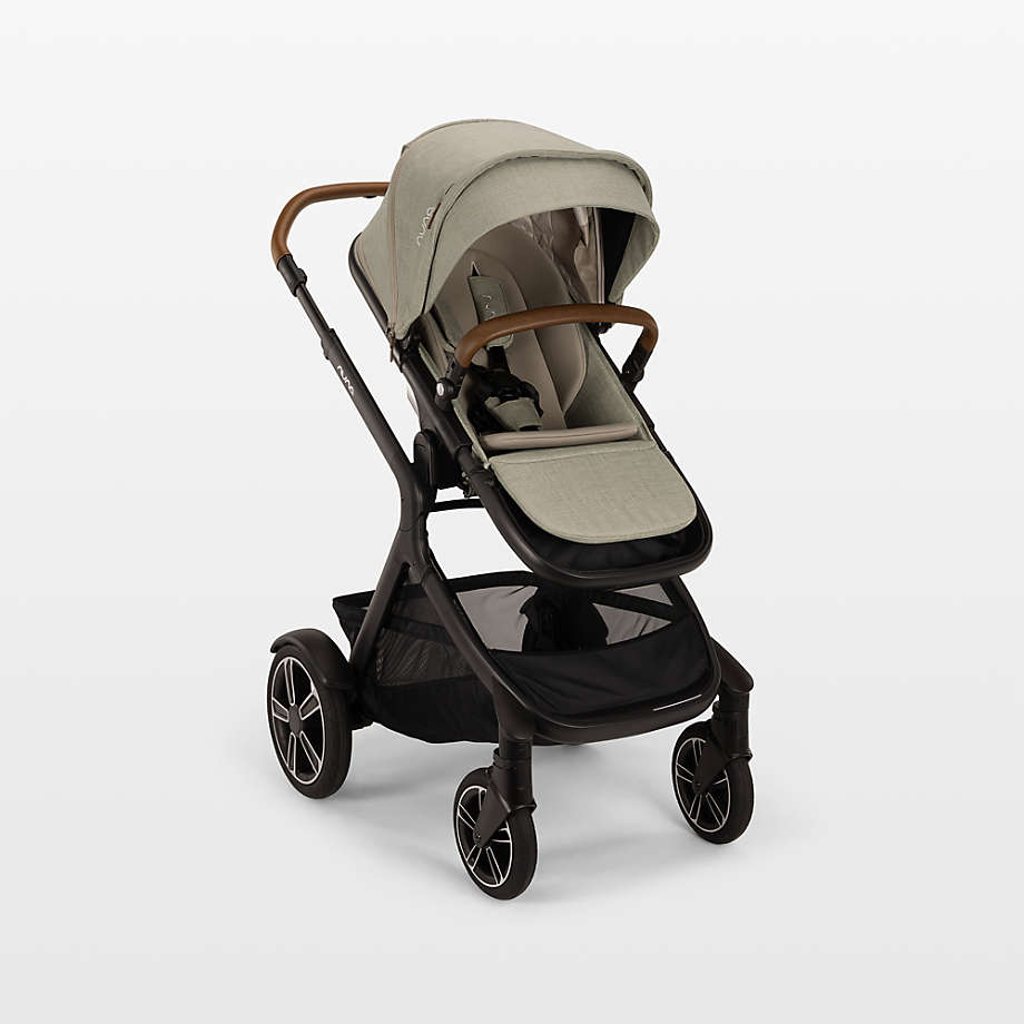 Nuna DEMI next Light Brown Hazelwood Baby Stroller with Ride-Along ...