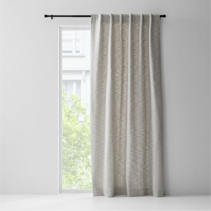 Desmond Cotton Pebble Grey Window Curtain Panel with Lining 52"x84 ...