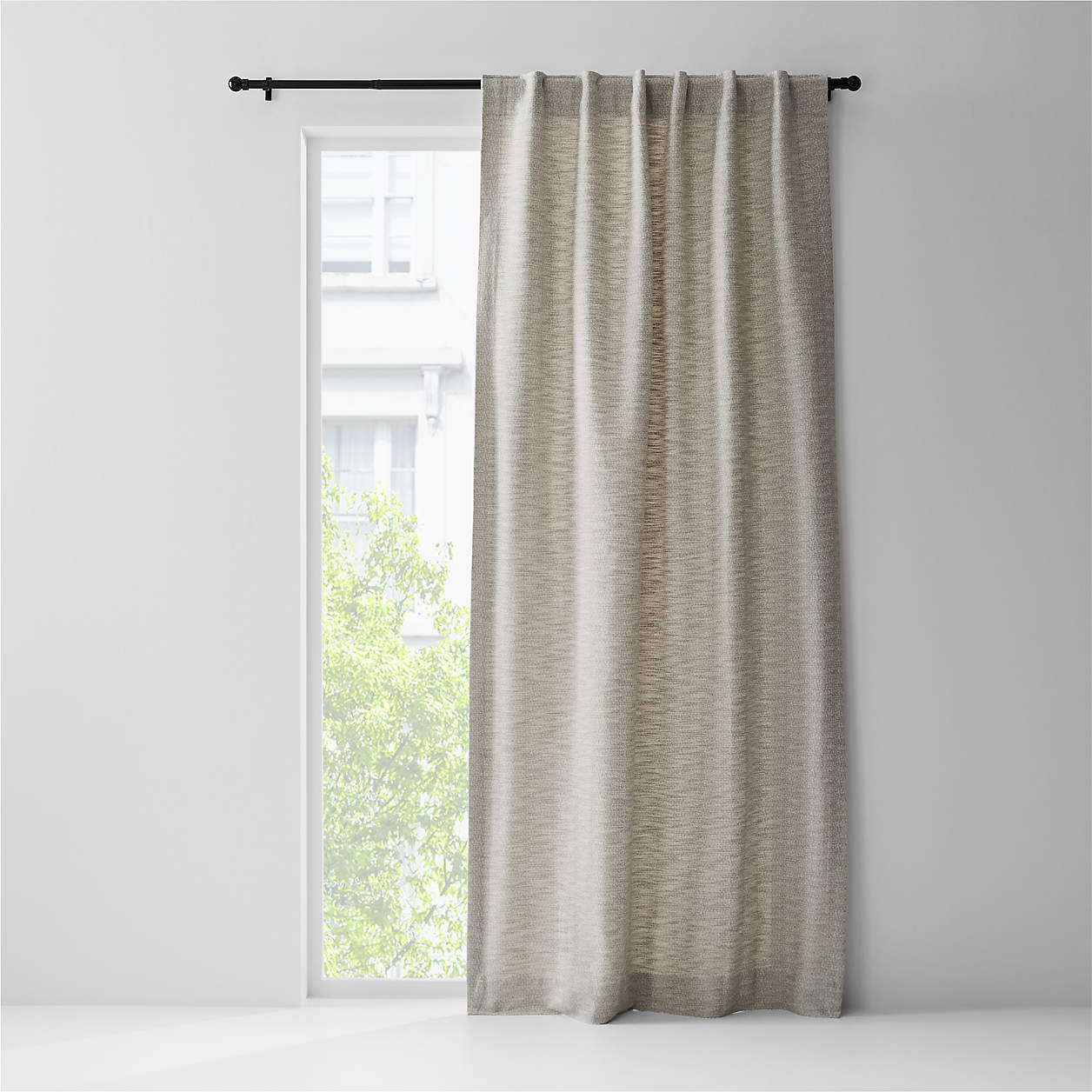 Desmond Cotton Warm Beige Window Curtain Panel with Lining 52"x84 ...