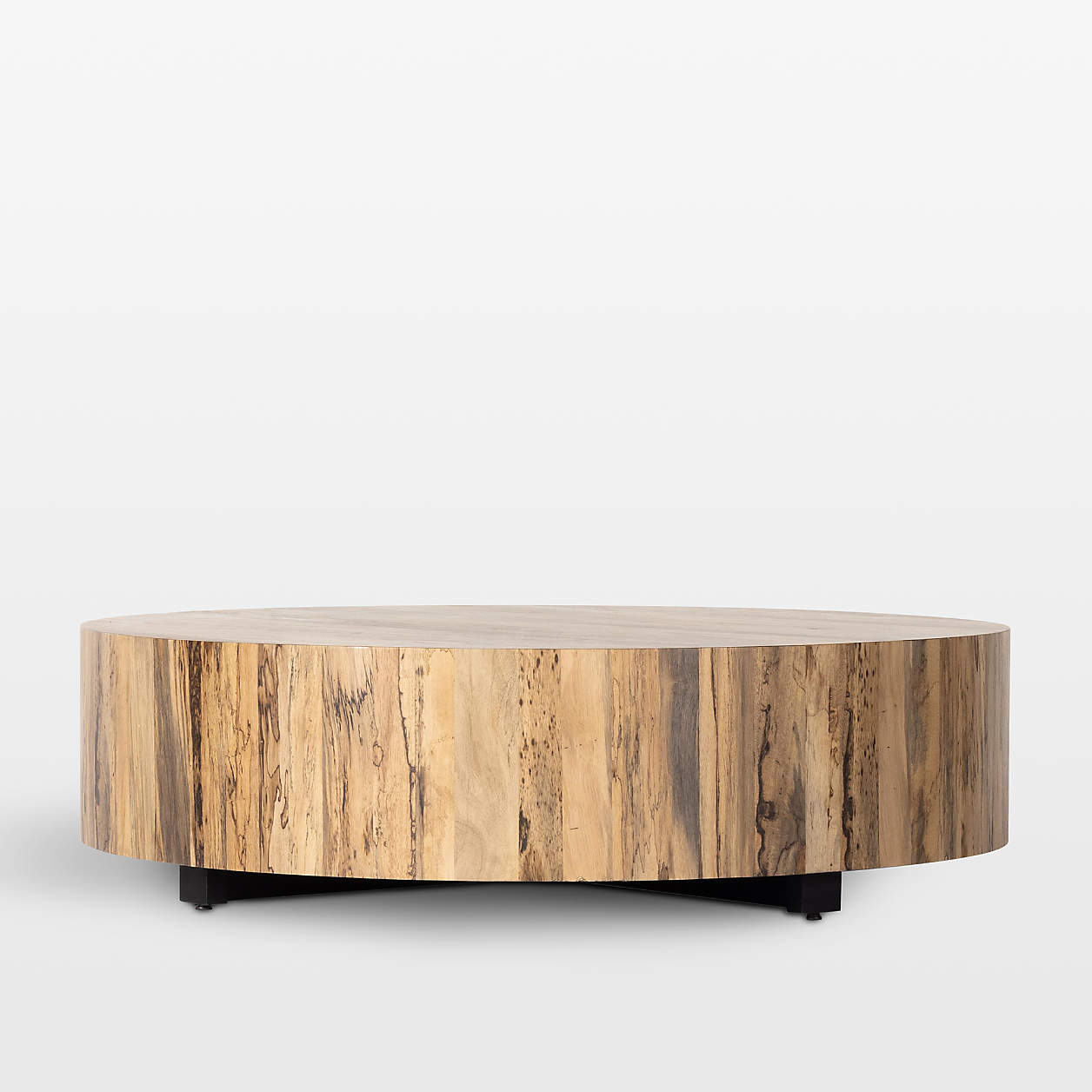 Dillon Spalted Primavera Wood 55" Round Coffee Table + Reviews | Crate ...