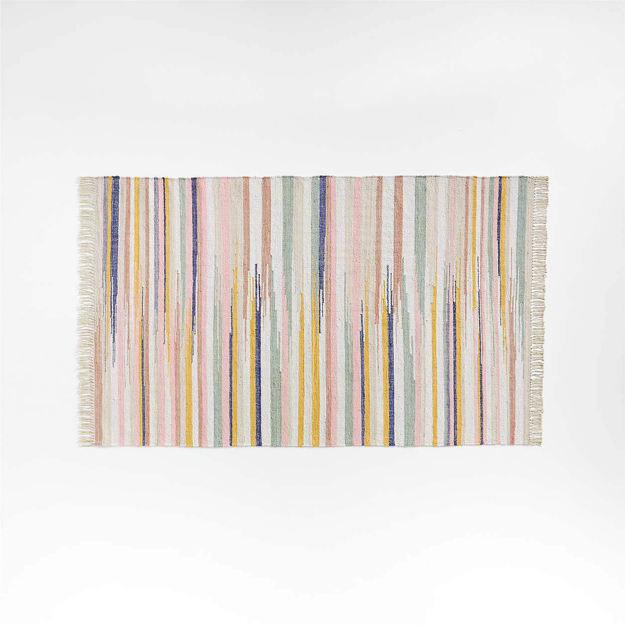 Divya Flat Weave Cotton Kilim Pink Striped Kids Rug by John Robshaw ...