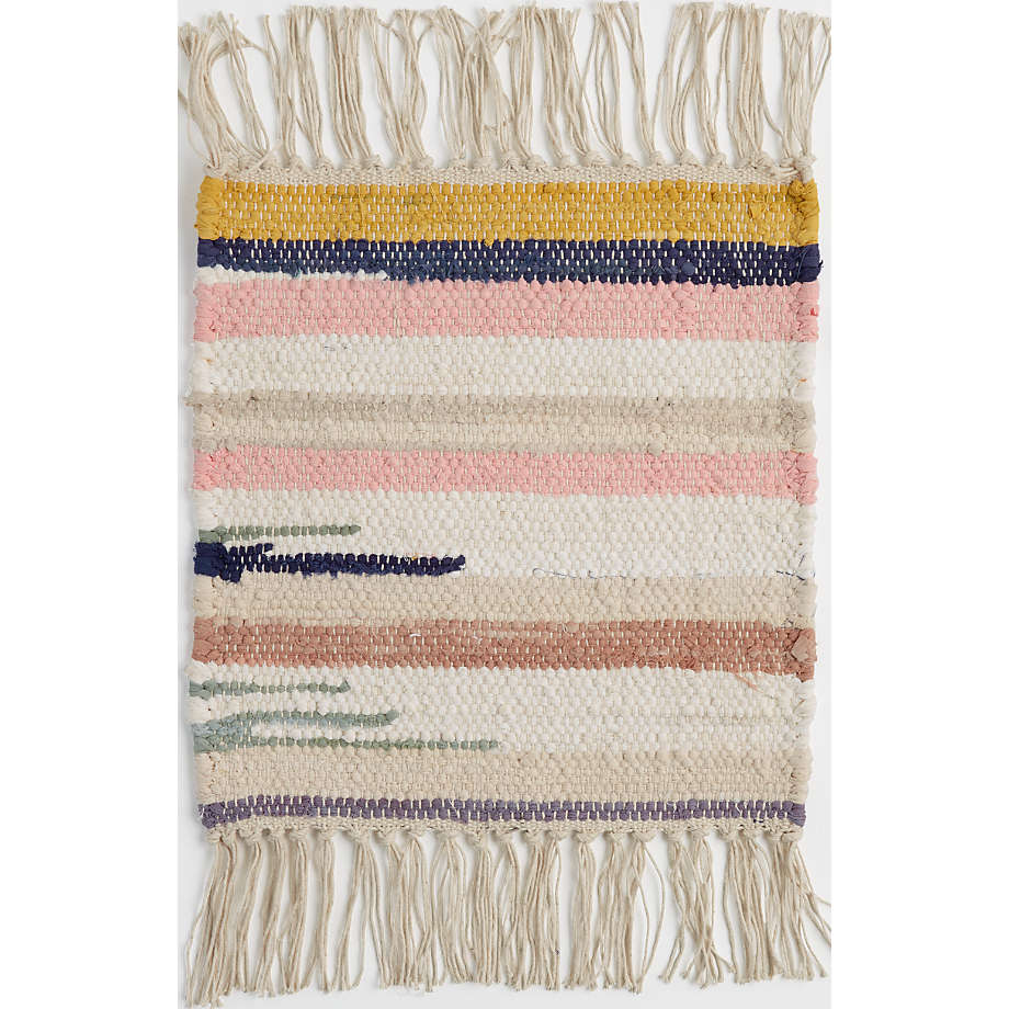 Divya Pink Stripe Rug Swatch | Crate & Kids