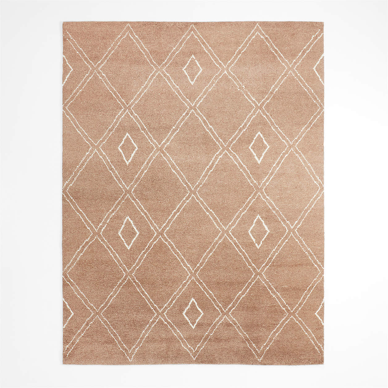 Dolomites Wool Hand-Knotted Caramel Brown Area Rug 6'x9' | Crate & Barrel