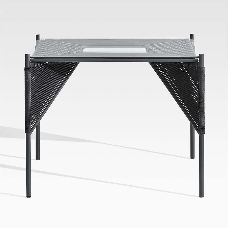 Dorado Black Small Space Outdoor Dining Table | Crate & Barrel