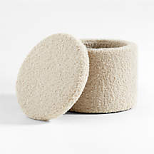 Dot Cream White Sherpa Kids Storage Ottoman and Stool + Reviews | Crate ...