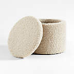 Dot Cream White Sherpa Kids Storage Ottoman and Stool + Reviews | Crate ...