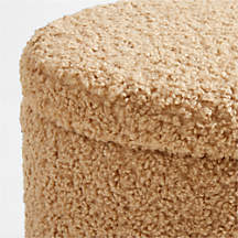 Dot Light Brown Sherpa Kids Storage Ottoman and Stool + Reviews | Crate ...