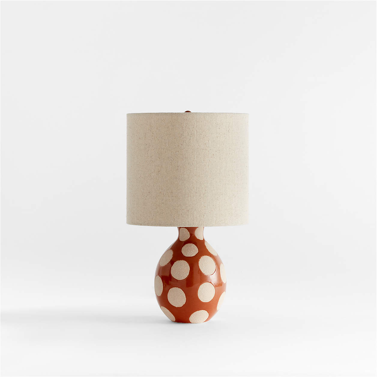 Dot Almond Brown Ceramic Kids Table Lamp | Crate & Kids