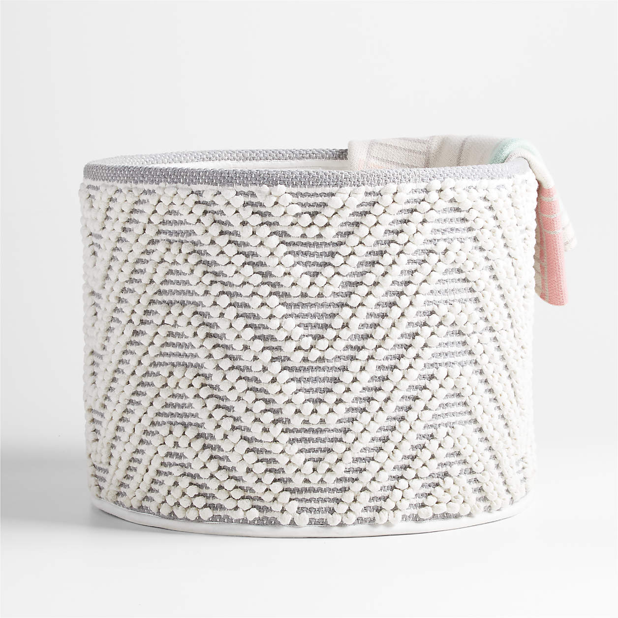Dottie Grey Marcrame Kids Woven Storage Bin + Reviews | Crate & Kids Canada