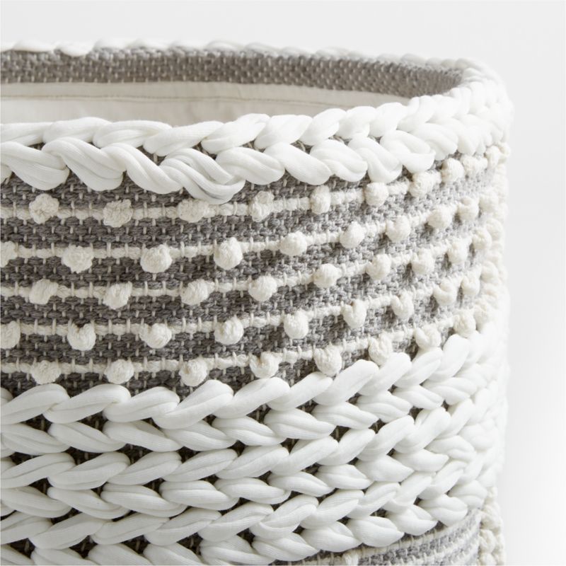 Dottie Grey Macramé Kids Woven Hamper + Reviews | Crate & Kids