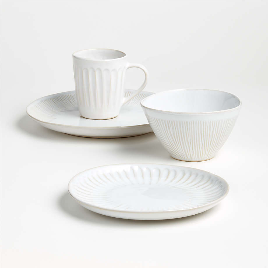 Dover 4-Piece White Place Setting + Reviews | Crate & Barrel