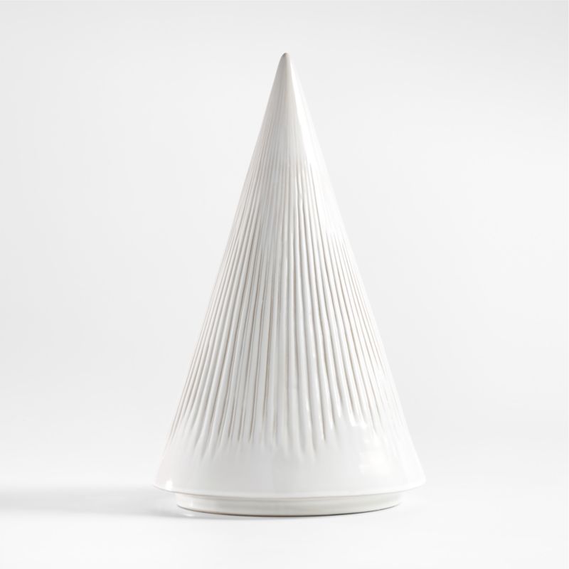 Dover Extra-Large White Ceramic Christmas Tree 15" | Crate & Barrel