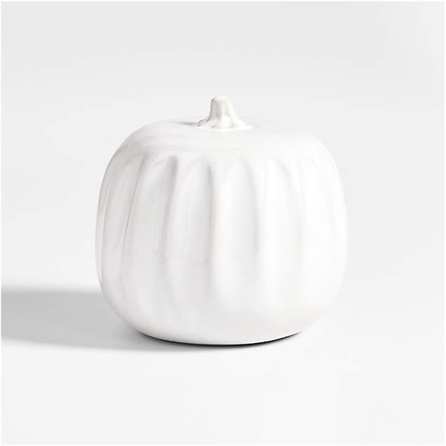 Large White Ceramic Pumpkin + Reviews | Crate & Barrel