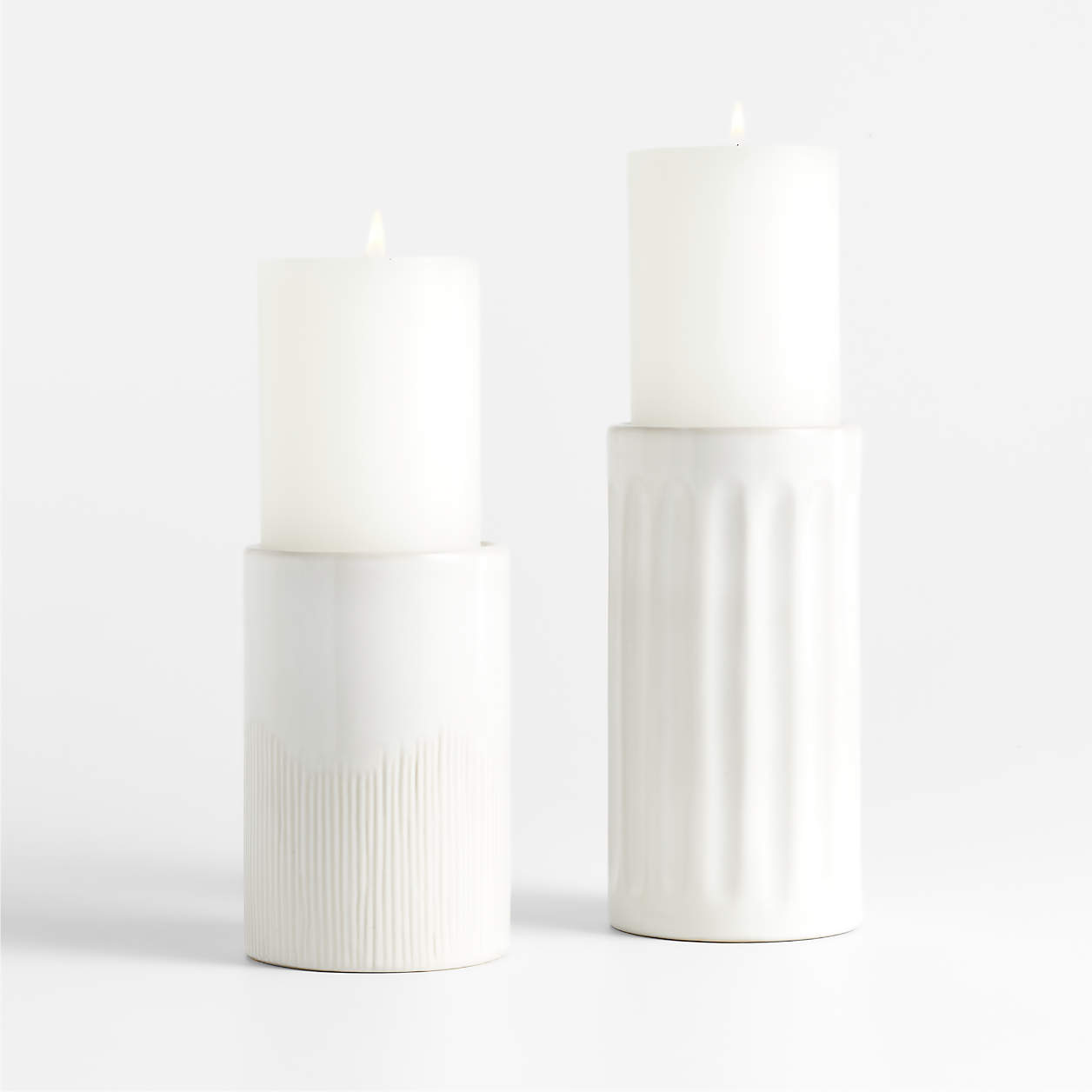 Dover Stoneware Taper Candle Holders, Set of 2 | Crate & Barrel Canada