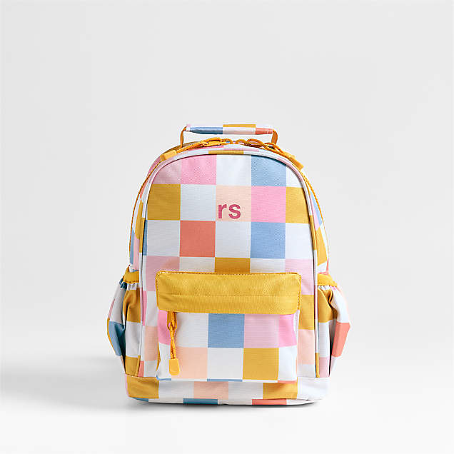 Colorblock Pink Personalized Medium Kids School Backpack with Side ...