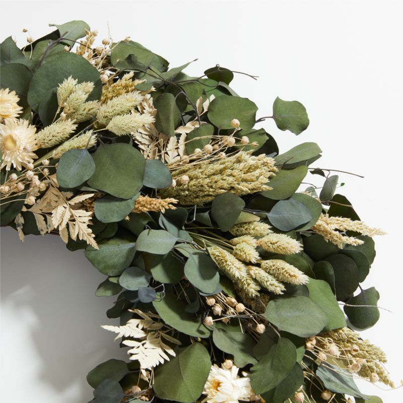 Dried Greenery & Flower Wreath + Reviews | Crate & Barrel