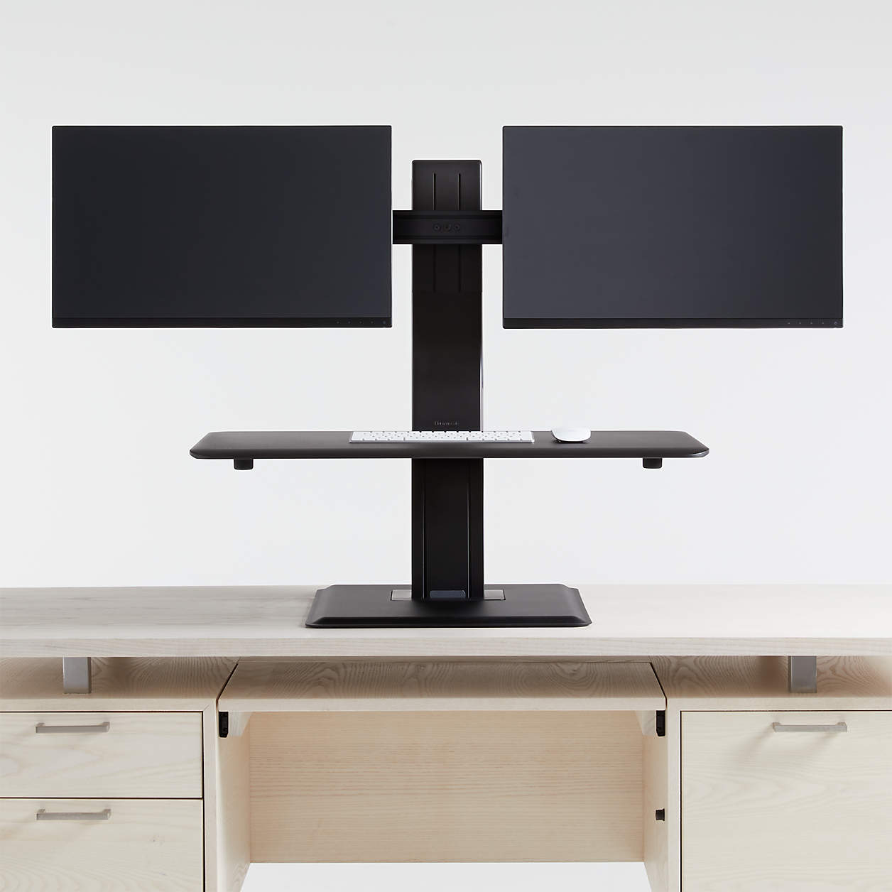 Humanscale Black Dual Monitor Quickstand Eco Standing Desk Converter ...