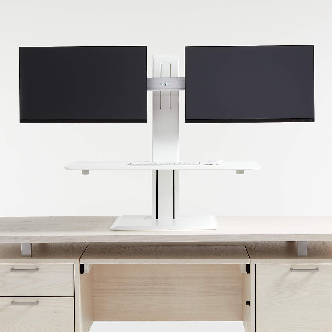 Humanscale White Dual Monitor Quickstand Eco Standing Desk Converter ...
