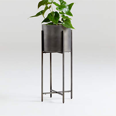 Saabira Charcoal 23.25" Tall Indoor/Outdoor Planter + Reviews | Crate ...