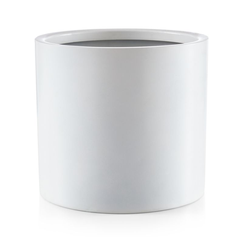 Dundee Indoor/Outdoor White Round Planter + Reviews | Crate & Barrel
