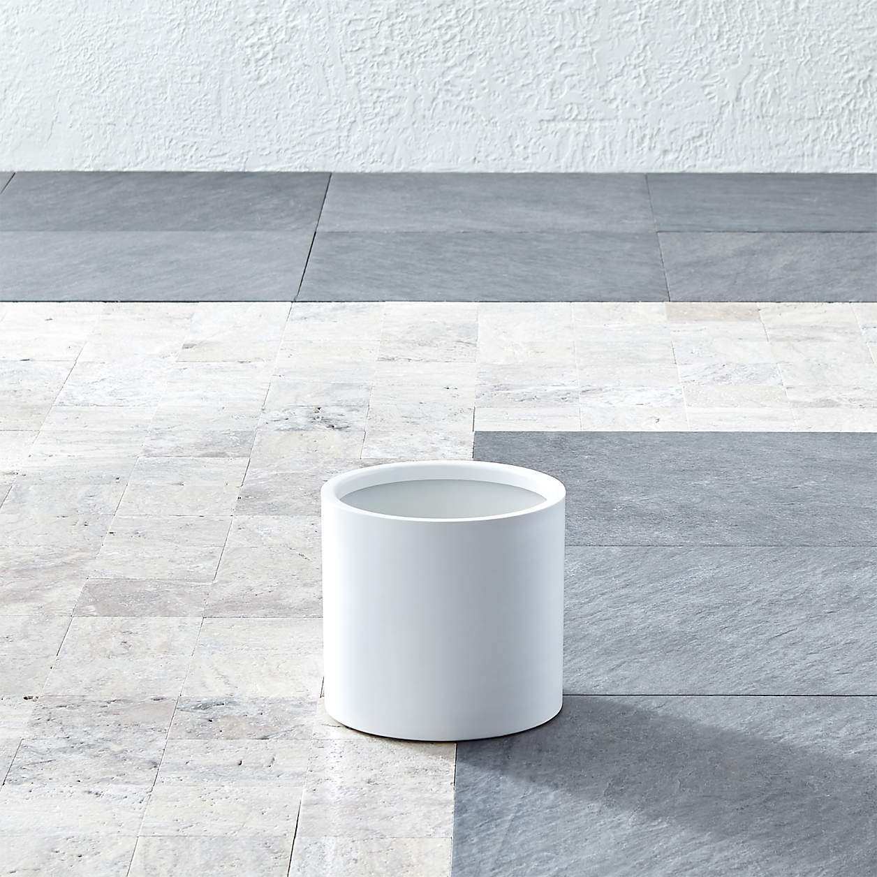 Dundee Indoor/Outdoor White Round Planter + Reviews | Crate & Barrel
