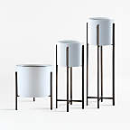 Dundee Indoor/Outdoor Low White Planter with Stand + Reviews | Crate ...