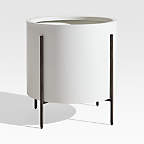 Dundee Indoor/Outdoor Low White Planter with Stand 20" | Crate & Barrel