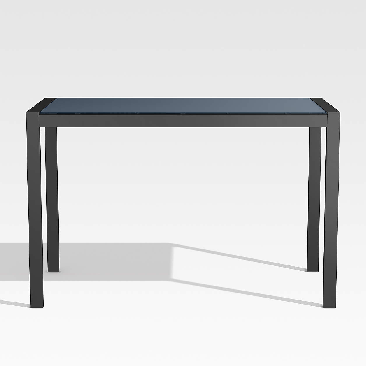 Dune 56" Black Outdoor High Dining Table with Glass | Crate & Barrel