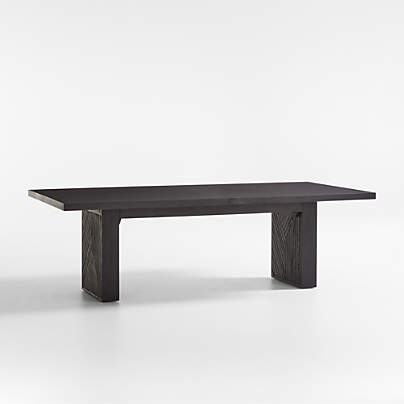 Eastham 90"-118" Brushed Charcoal Oak Wood Extendable Dining Table ...