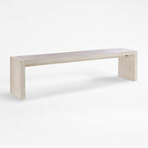 Dunewood Whitewashed Dining Bench + Reviews | Crate & Barrel