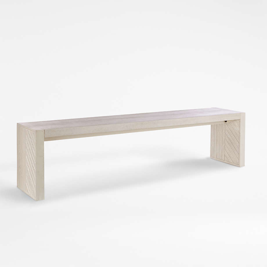 Dunewood Whitewashed Dining Bench + Reviews | Crate & Barrel