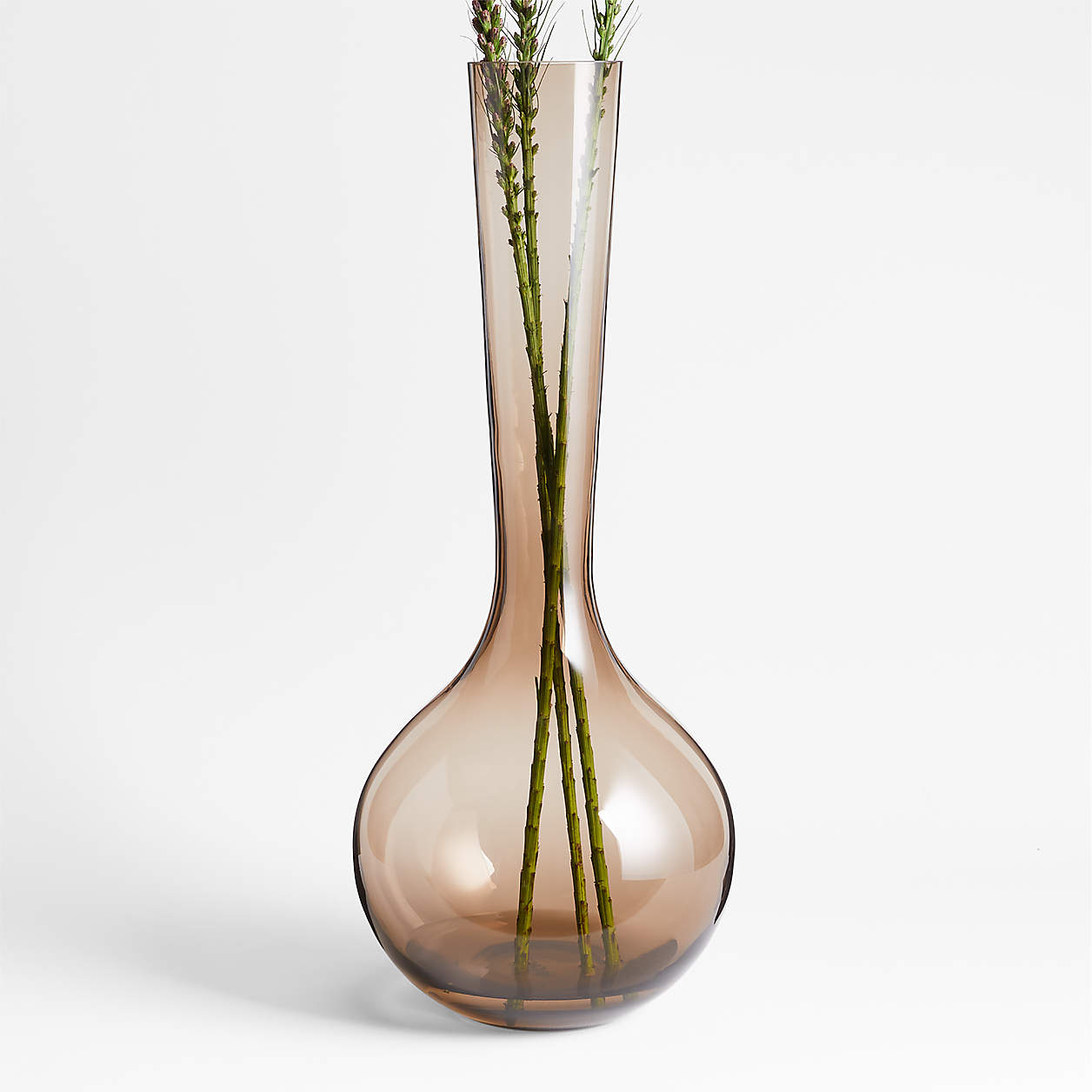 Dyon Brown Glass Floor Vase 24" | Crate & Barrel