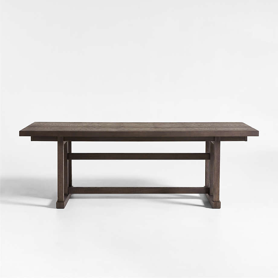 Eastham 90"-118" Brushed Charcoal Oak Wood Extendable Dining Table ...